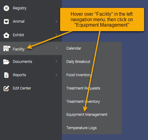 Equipment Management - Add New Equipment – OERCA | Support