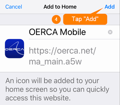Mobile Web Application - Create Shortcut – OERCA | Support