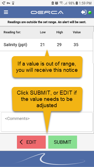 Mobile Application - Environmental Results – OERCA | Support