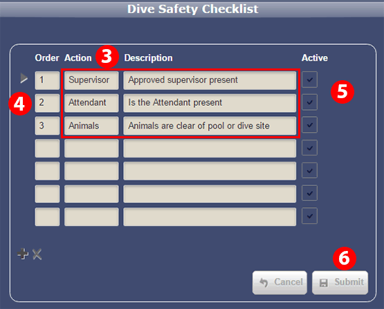 Configure Safety Checklist - Dive Module – OERCA | Support